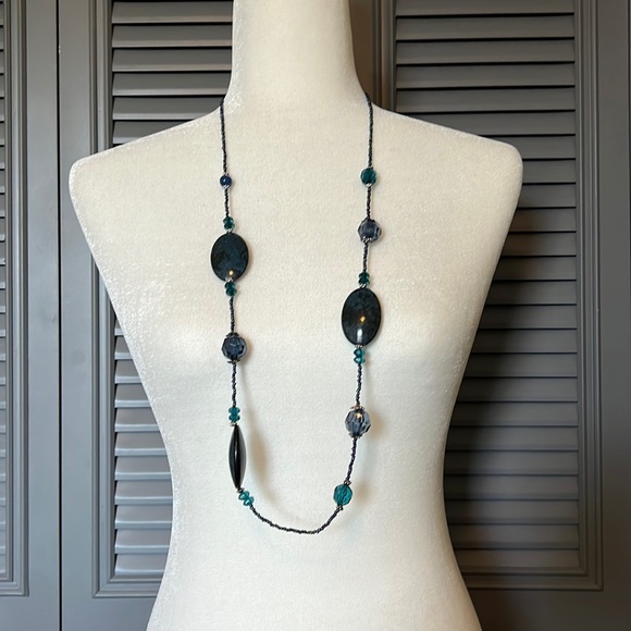 Jewelry | Dark Teal Beaded Necklace | Poshmark